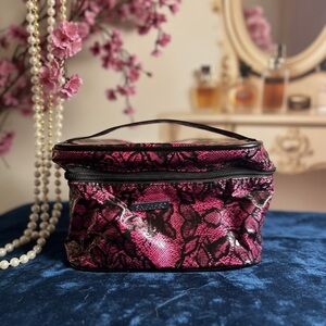 Simply Basic | Bags | Chic Pink Snake Print Cosmetic Case | Poshmark